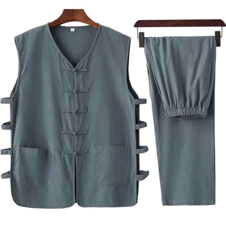 Traditional Tang Suit Sleeveless Shirt With Pants Authentic Tai Chi ...