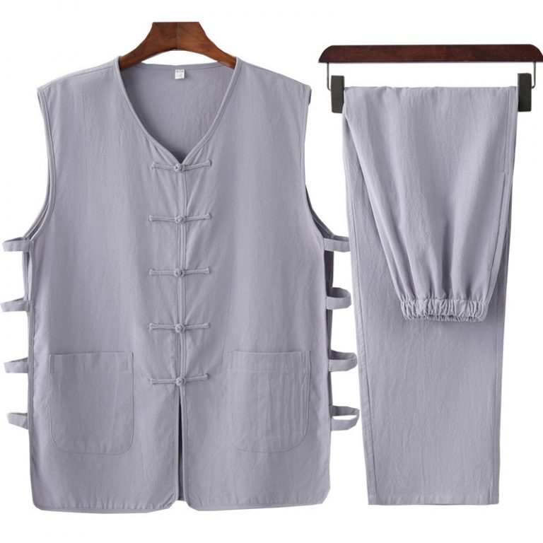 Traditional Tang Suit Sleeveless Shirt With Pants Authentic Tai Chi ...