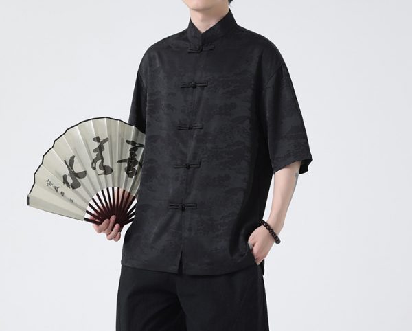 Mens Linen Frog Button Shirts – SGAN